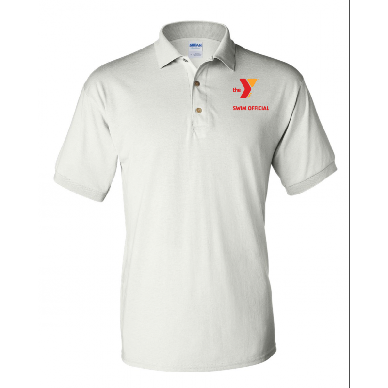 Swim Official Polos - Gildan 8800 White - Lifeguard - Swimming